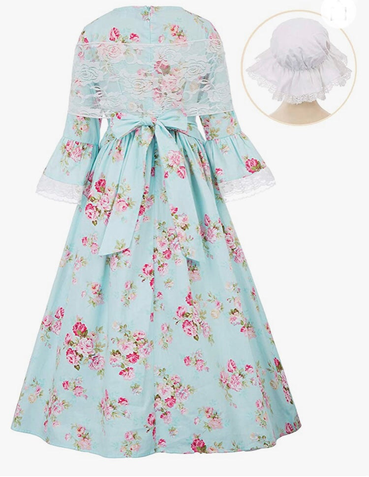Colonial Girl Regency Dress Bonnet Shawl – maidenlaneboutique