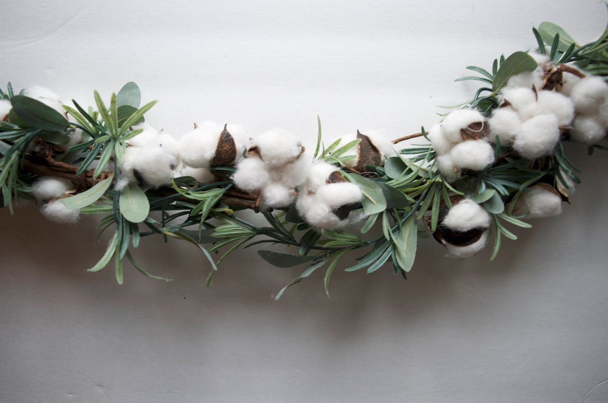 Natural Cotton Ball Greenery Garland – maidenlaneboutique