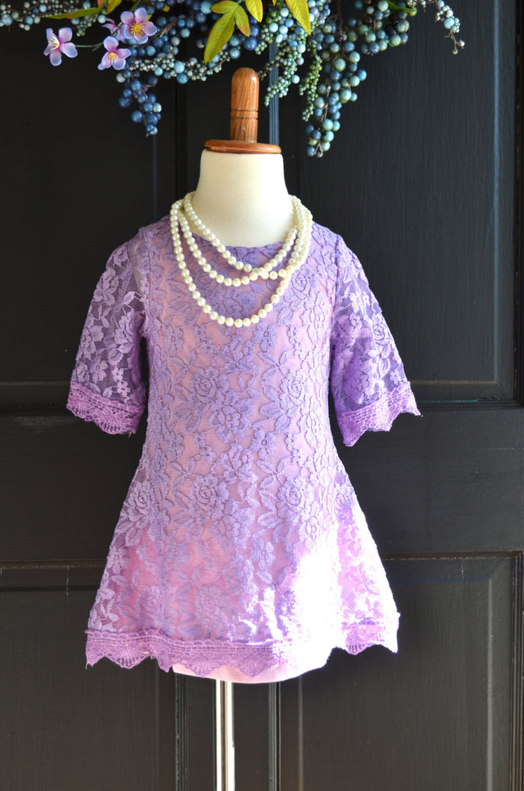 Lilac Lavender Lace Dress flower girl – maidenlaneboutique
