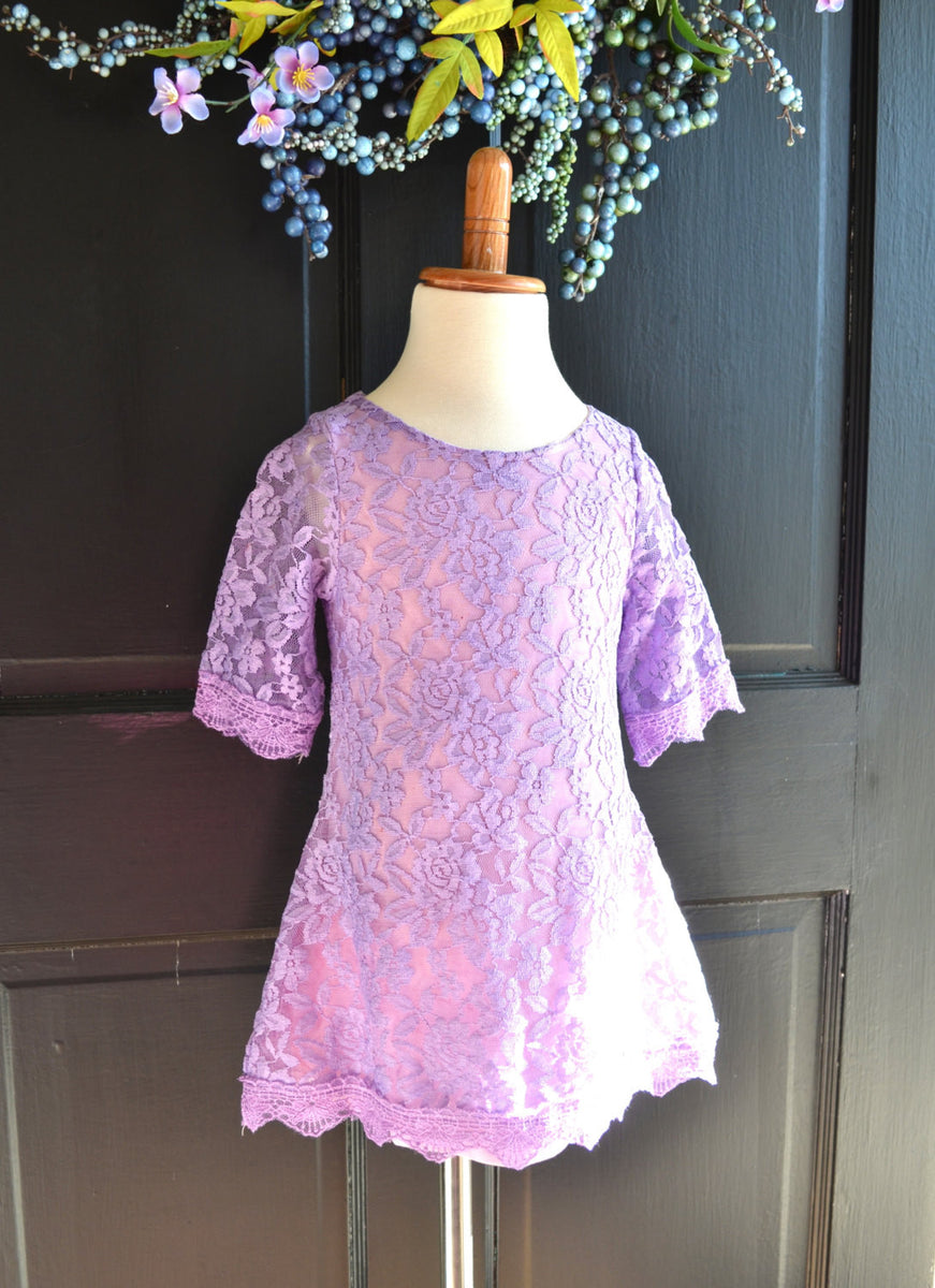 Lilac Lavender Lace Dress flower girl – maidenlaneboutique